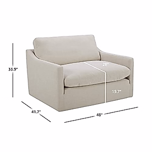 Amazon Brand – Stone & Beam Rustin Contemporary Deep-Seated Living Room Accent Chair, 48"W, Cream