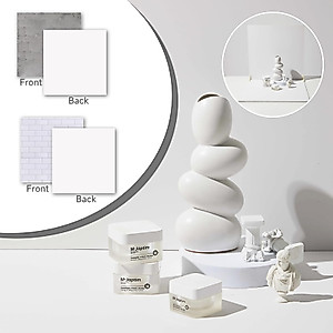 BEIYANG 2 PCS 24X24 in Photography Backdrop Boards with 2 PCS Brackets, Brick Wall Cement Backdrop Boards Kit for Flat Lay or Food Photography