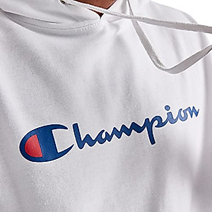 Champion Powerblend Fleece Hoodie, Hooded Sweatshirt for Men, (Reg. or Big & Tall), White Script, Small