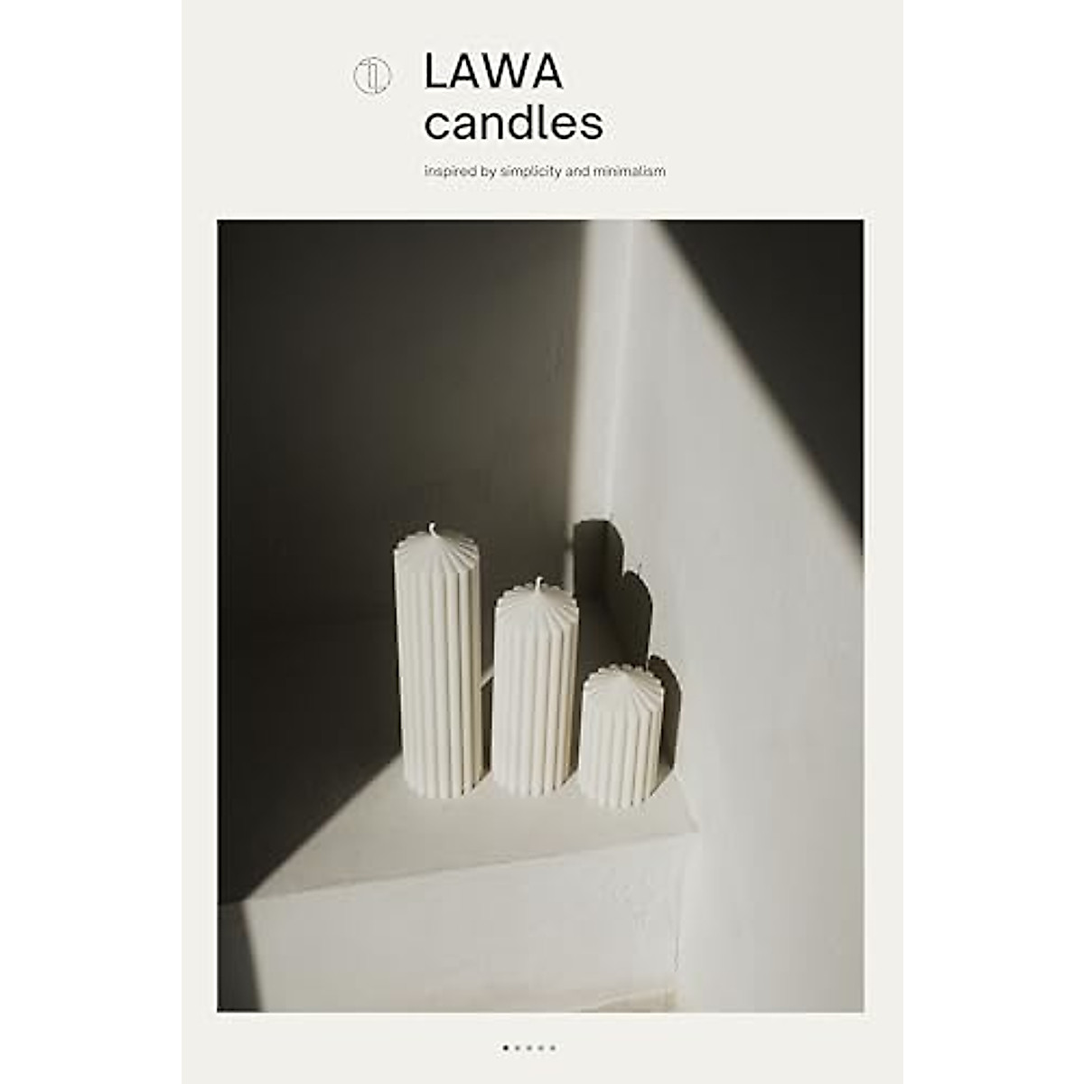 LAWA Ribbed Peak Pillar Candle - Large Beautiful Handmade Pillar Scented Soy Wax Candle Elegant Bubble Aesthetic Candle Housewarming Gift Home Room Shelf Decor Idea White (Small)