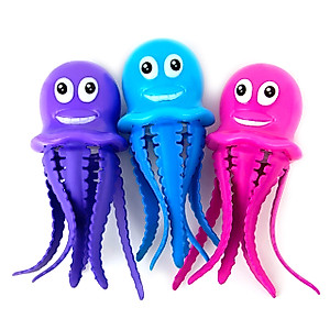 Boley Catch The Octopus Dive Toys - 3 Pk Light-Up Sea Animal Bath for Kids - Bath Toys & Water Games