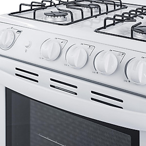 Summit 20” Gas Range, 4 Burners, Full 2.3 cu.ft Oven - (ADA Compliant) - RG200WS