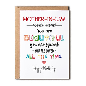 Mother-In-Law You Are Beautiful You Are Special - Mother-In-Law Birthday Card Poem Card For Mother-In-Law - Birthday Card For Mother-In-Law