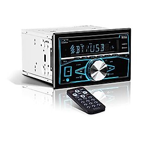 BOSS Audio Systems 850BRGB Car Stereo System - Double Din, Bluetooth Audio and Calling Head Unit, Aux in, USB, CD Player, Multi Color Illumination, AM/FM Radio Receiver, Hook Up to Amplifier