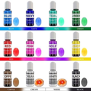Alcohol Ink Set - 12 x 0.35oz Colors Alcohol Based Ink for Epoxy Resin Painting, Resin Petri Dish Making, Resin Art - Concentrated Alcohol Paint Color Dye for Coaster, Yupo, Tumbler Making - 10ml Each