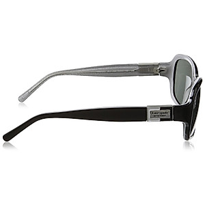 Kate Spade New York Women's Annika Rectangular Sunglasses, Black Silver Spark/Gray, 57 mm