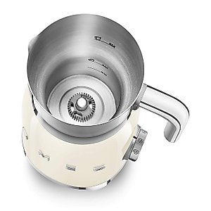 SMEG Retro 50's Style Milk Frother with 2 Disks 6 Preset Programs Hot or Cold Frothing and Induction Heating (Cream)