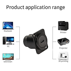 QIANRENON USB C Panel Mount Adapter Coupler USB C Female to Type C Female Panel Fixed Pass Through Module Converter Data Transmission Adapter for Audio Video Network Industrial Equipment
