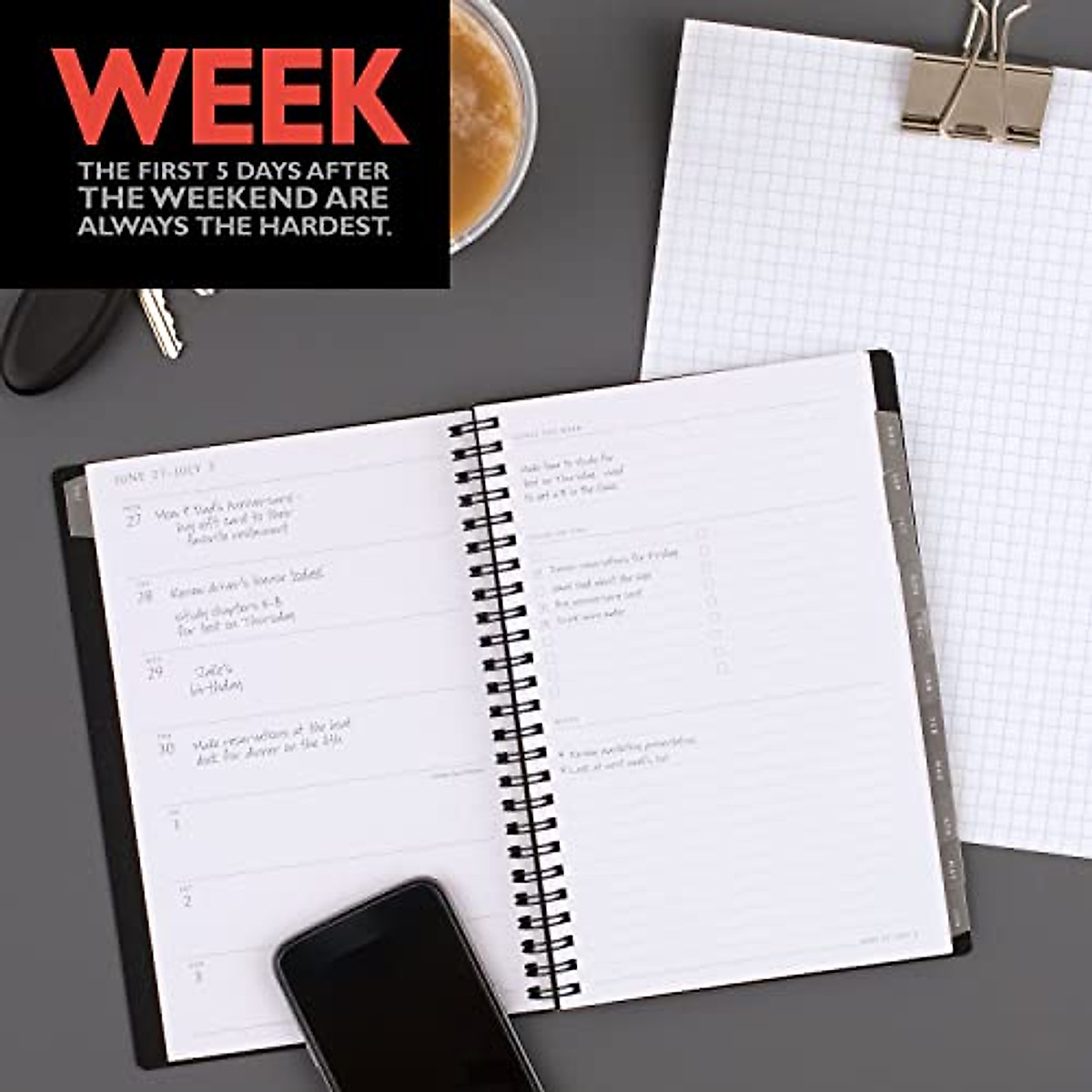 AT-A-GLANCE 2022-2023 Planner, Weekly & Monthly Academic, 5-1/2" x 8-1/2", Small, Elevation, Black (75101P05)