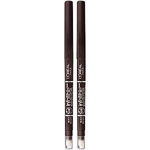 L'Oreal Paris Makeup Infallible Never Fail Original Mechanical Pencil Eyeliner with Built in Sharpener, Black Brown, 2 Count