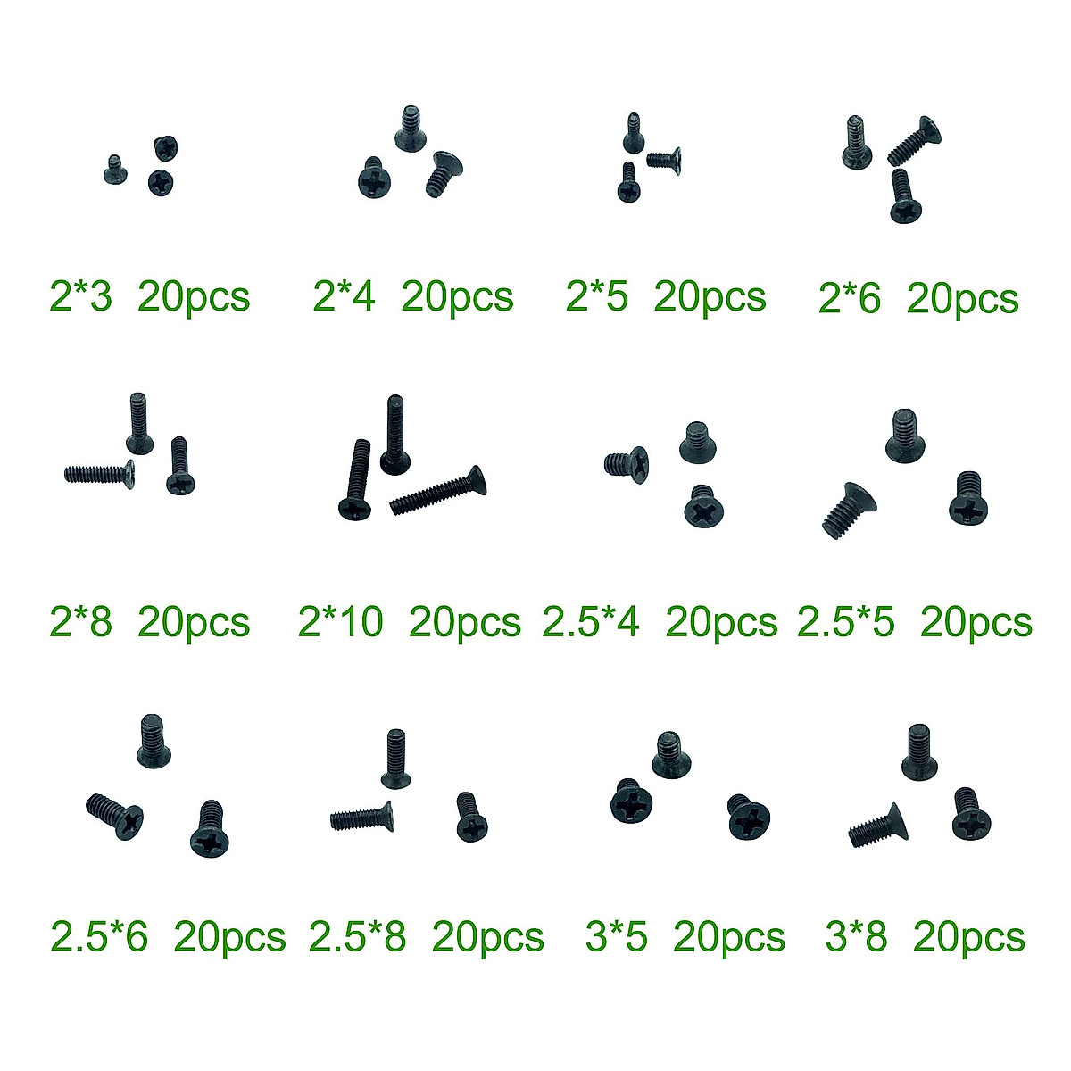 Laptop Screw Computer Screw Set M2 M2.5 M3 Replacement Screw Kit 240 Pcs