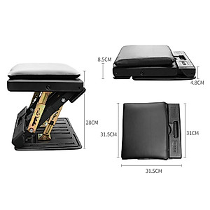 Car Footrest, Foot Rest Stool Ergonomic Adjustable Height Under Desk/Car Comfortable Footrest Business Trip Ottoman Stool Black