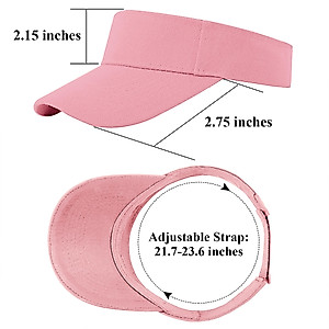 Cooraby Sports Sun Visor Hats Adjustable Sun Visor Caps for Women and Men Pink