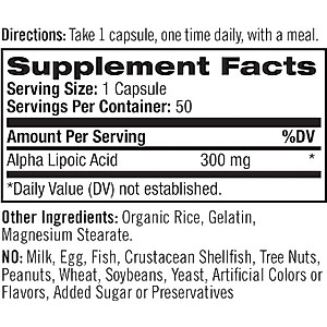 Natrol Alpha Lipoic Acid 300 Milligrams - 50 Caps (Packs of 3)