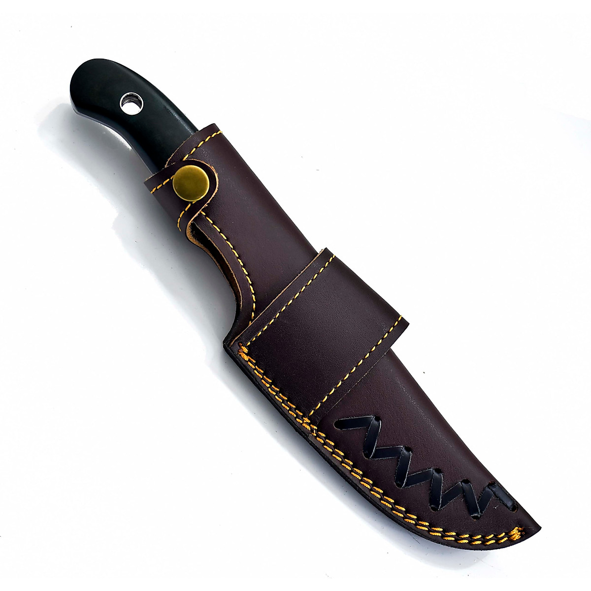 Hercules Knives Custom Leather Sheath Tooled Leather Sheath/Hunting Knife Sheath Universal Leather Knife Sheath Sheath Fit up to 6.0" Blade 100% Real Laether (Dark Brown)