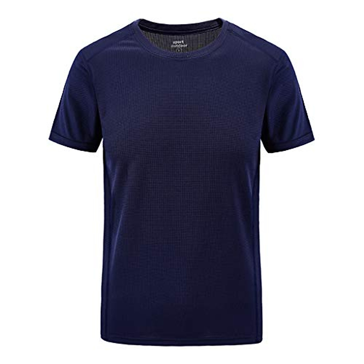 YOMXL Men's Short Sleeve Crew Neck Sports Tee Lightweight Quick Dry Breathable Tops Summer Casual Outdoor T-Shirt Dark Blue