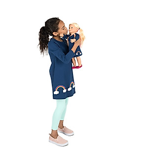 Leveret Kids & Toddler Matching Doll & Girls Dress 100% Cotton Rainbow (Size 6 Years)