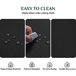 Softalker Rectangle Tablecloth Waterproof & Stain Resistant Table Cloth Wrinkle Free Fabric Washable 210GSM Polyester Table Cover for Dining/Party/Buffet/Wedding (60x84 inch, Black)