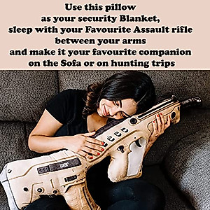 Caliber Gourmet Hug Soft Tactical Tavor Rifle Cushion Pillow, Cotton, Plush Stuffed, Throw Pillow, Decorative, Loved by Military Personnel, Veterans, Hunters, Gun Lovers