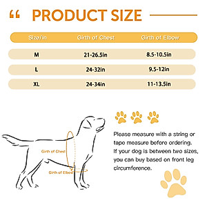 Furtent Dog Front Leg Brace for Elbow Dysplasia, Shoulder Dislocation, Hygroma, Pet Prevent Licking Wound Elbow Protector, Avoid Cone of Shame, Abrasion Resistant Dog Recovery Sleeve, M