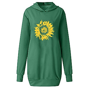 Christmas Hoodies Dress for Women Ugly Christmas Sweater Shirt Long Sleeve Crewneck Pullover Hooded Tunic with Pockets