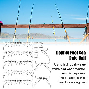 Keenso Double Foot Guide Ring Kit, 55Pcs High Carbon Steel Ceramic Double Foot Guide Ring Light Fishing Rod Tip Repair Kit Other fishing tools and accessories