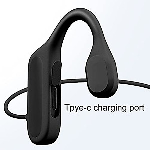 OCUhome Bone Conduction Headphones, Open Ear Headphones, Bluetooth 5.0 Earphone Ear Hook Bone Conduction Waterproof Wireless Sports Headphone for Mobile Phone Black