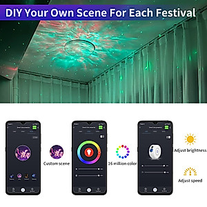 Smart Galaxy Projector Compatible with Alexa & Google Home APP,Voice Control Star Projector for Kids Adult,Night Light Projector with Nebula Cloud for Bedroom/Home Theatre/Party/Bar