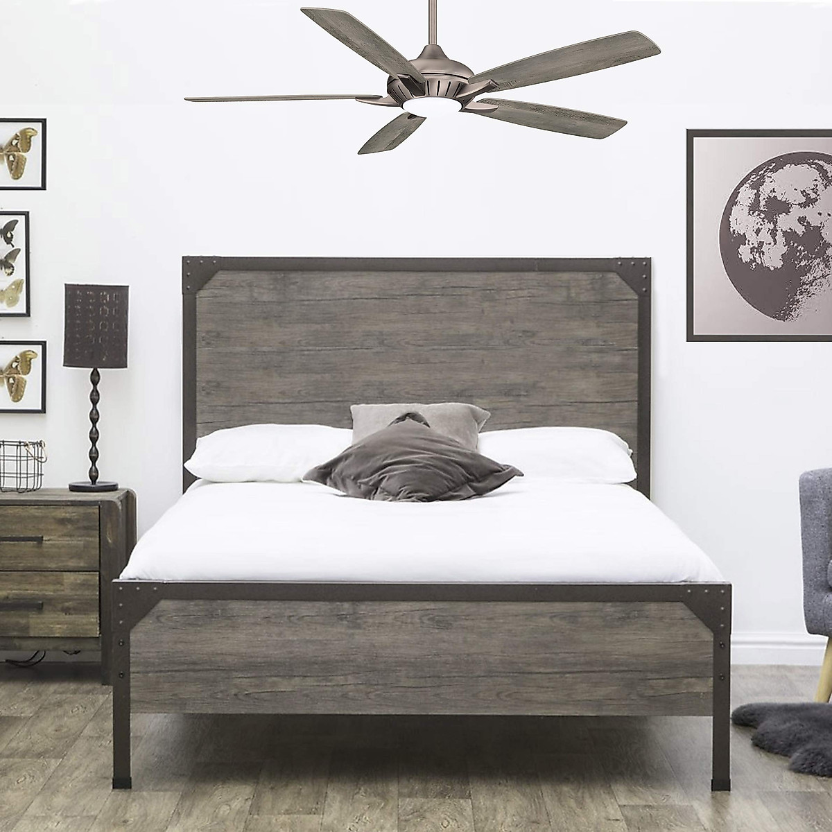 Minka Aire F1001-BNK Dyno XL 60" Ceiling Fan with LED Light & Remote, Burnished Nickel