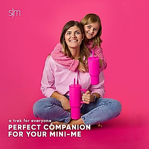 Simple Modern Disney Kids 24 oz Tumbler with Handle and Silicone Straw Lid | Spill Proof and Leak Resistant | Stainless Steel Bottle | Gift for Kids Boys Girls | Trek Collection | Tropical Stitch