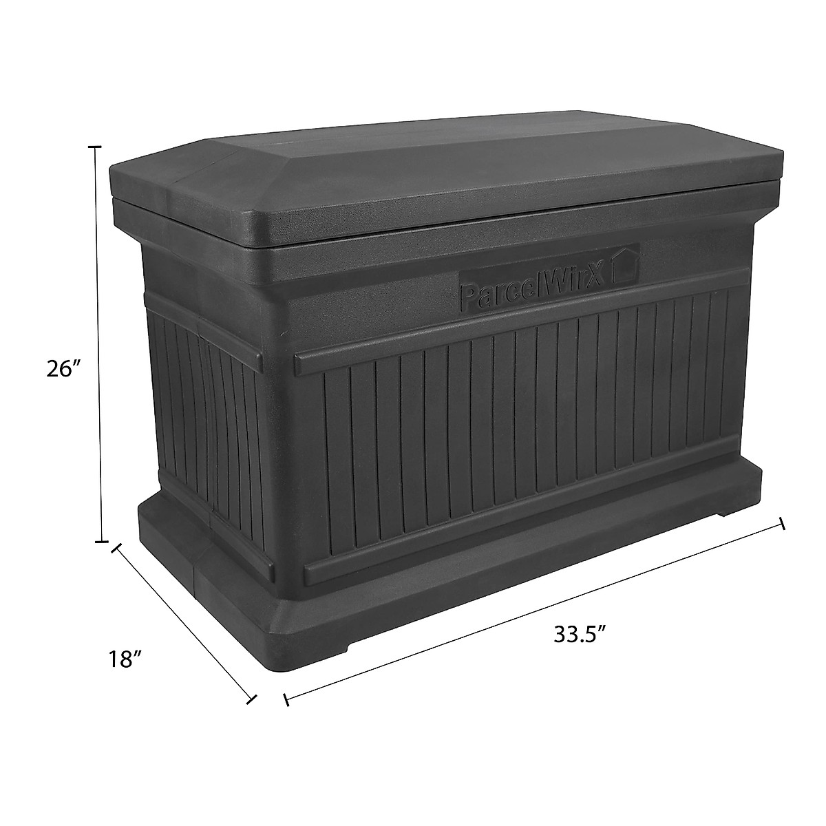 RTS Companies Inc 550200501A7981 Home Accents Parcelwirx Standard Horizontal Delivery Drop Box with Lift Off Lid, Graphite