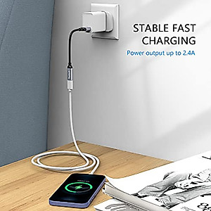 yootech USB C to USB Adapter [3 Pack] 6.3” Type C Female to USB Male Converter Charger Cable Adapter for iPhone 14 13 12 11 Mini Pro Max,iPad Mini Air Pro,i-Watch Series 8 7,Samsung Galaxy S22,Gray