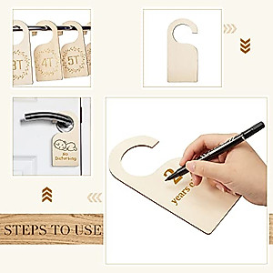 Blank Clothing Rack Divider Wooden Closet Size Divider Baby Closet Blank Organizers hanger separators Hanging Closet Dividers with Marker Pen for Home Nursery Baby Clothes (25 Pieces)