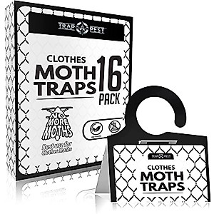Clothing Moth Traps 16 Pack - Non Toxic Moth Traps for Clothes with Pheromone Attractant - Closet Moth Traps Odorless Sticky Traps for Closet, Carpets - Trap a Pest