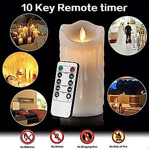 Bello Luna 5.9in LED Wickless Candle Tear Wave Shaped Rechargeable and Environmental Flickering Candle with Remote Control