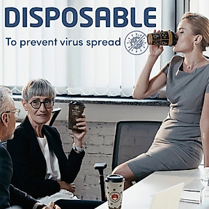 JUST PACK IT [12 oz - 100 Sets with Lids] PREMIUM Paper Hot Coffee Cups with Resealable Lids - Leak Free To Go Disposable Hot Beverage Drinks