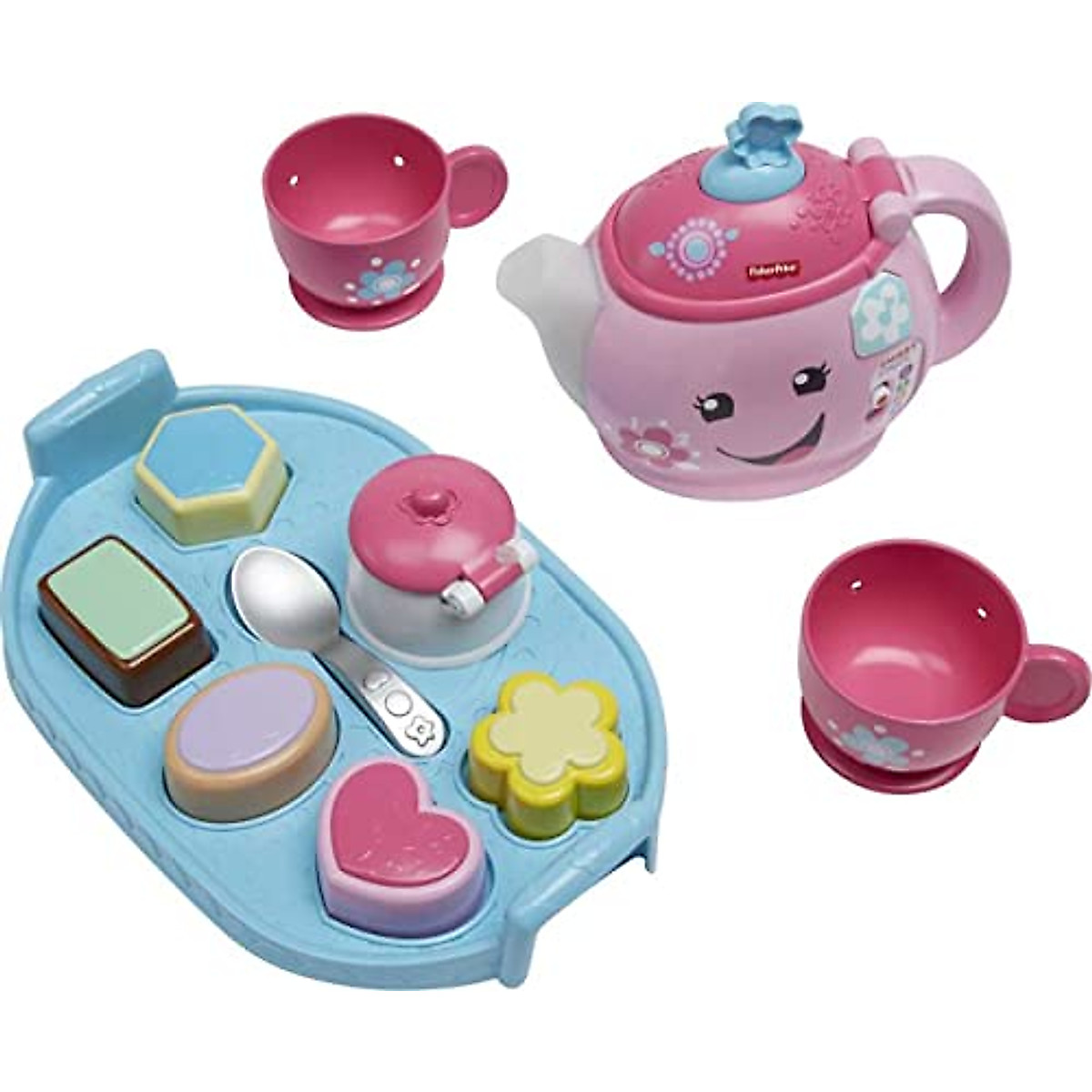 Fisher-Price Laugh & Learn Toddler Toy Sweet Manners Tea Set With Music And Lights For Educational Pretend Play Ages 18+ Months