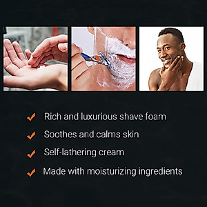 Woody's Shave Lather for Men, Rich and Creamy Shaving Foam, 6 Fl Oz