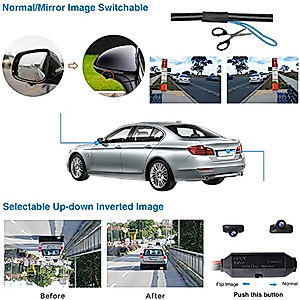 PARKVISION Mini Car Side View Camera/Rear View Camera/Front View Camera with Rotatable Lens,Paste Installation,Upside Down Flip Image Function Without Guideline