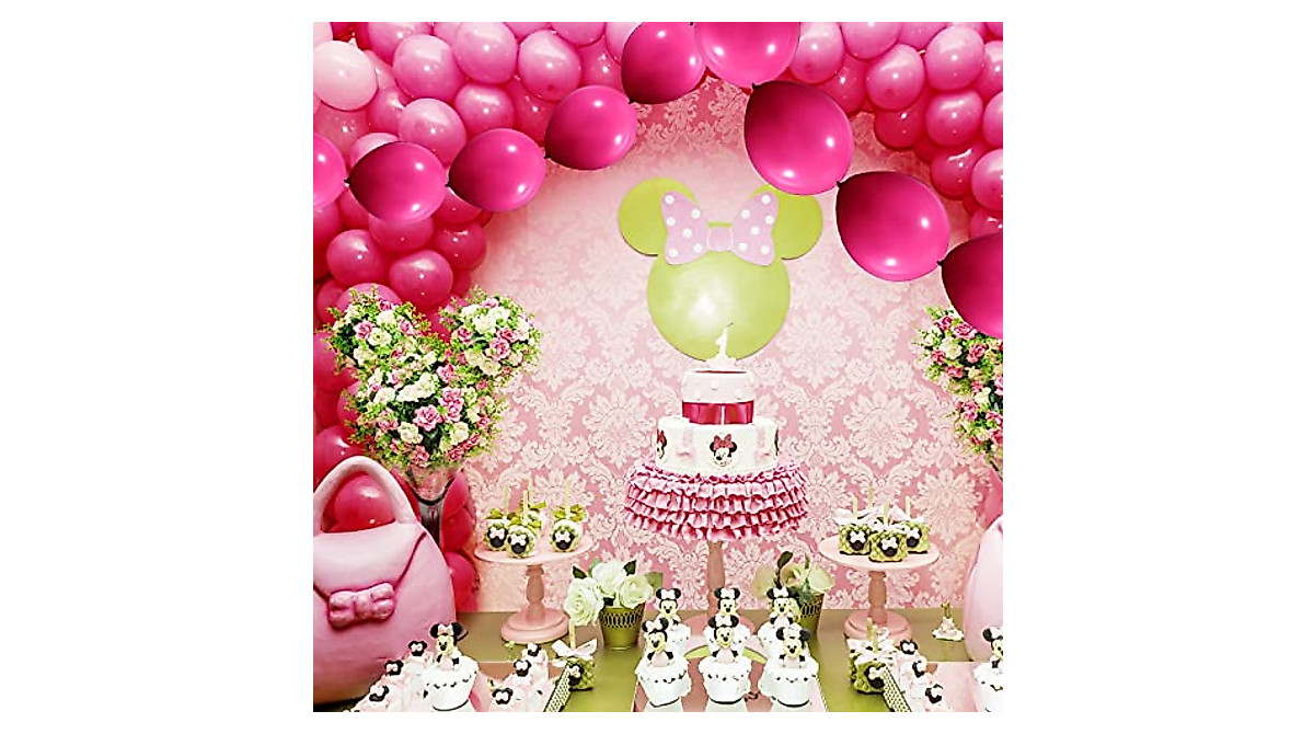 Rose Red Linking Balloons for Party Decorations - 100 Pcs