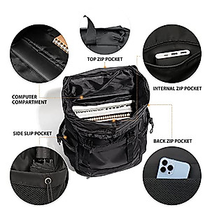 WEPLAN Skateboard Backpack for Men,Water Resistant Laptop Backpack for men women, Fit for Sports Travel, Black