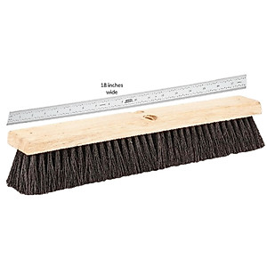 PRO SOURCE Tampico-Bristle Push Broom Head with Threaded Wood Block: 18" Wide