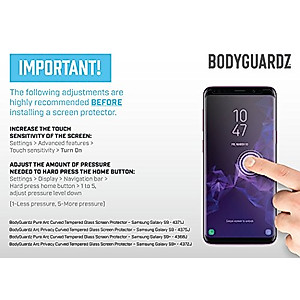 BodyGuardz - Pure Arc Glass Screen Protector for Galaxy S9+, Ultra-thin Tempered Glass Screen Protection for Samsung Galaxy S9+