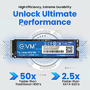 EVM Internal SSD Interface PCle Gen 3x4 Fast Performance, Ultra Low Power Consumption NVME PCIe SSD (EVMNV/128GB, Black, 128GB)