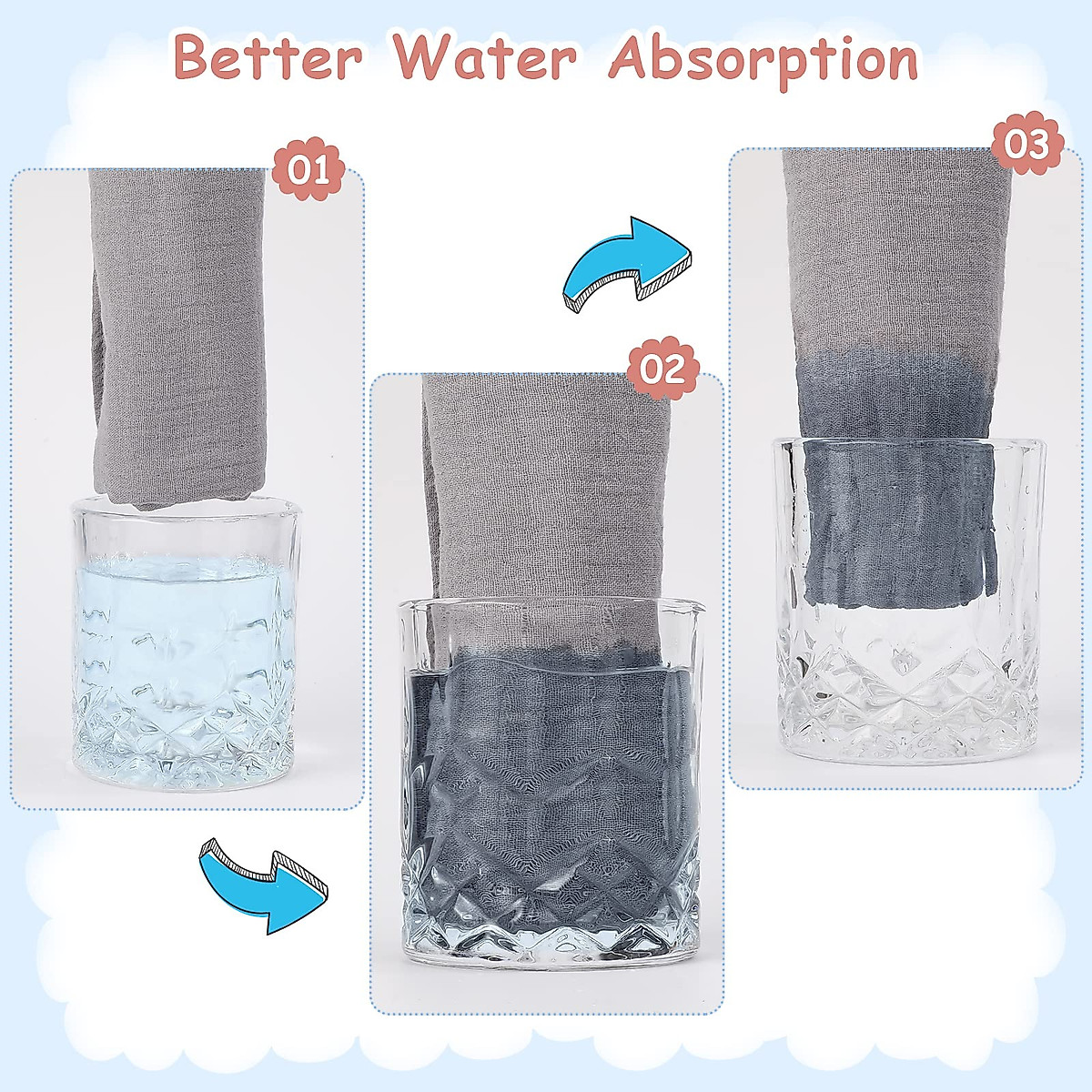 3 Pieces Organic Cotton Muslin Baby Blanket with Snap Closure Pacifier Blanket Loveys for Babies Mini Baby Lovey with Holder Security Blanket (Pacifier Not Included)