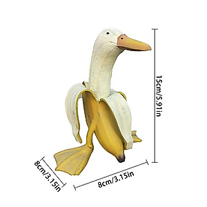 MAOSUO Banana Duck Sculpture Resin Creative Cute Ornament Art Statue Home Office Yard Garden Outdoor Indoor Decoration Home Decor DIY Art Craft Ideal Gift