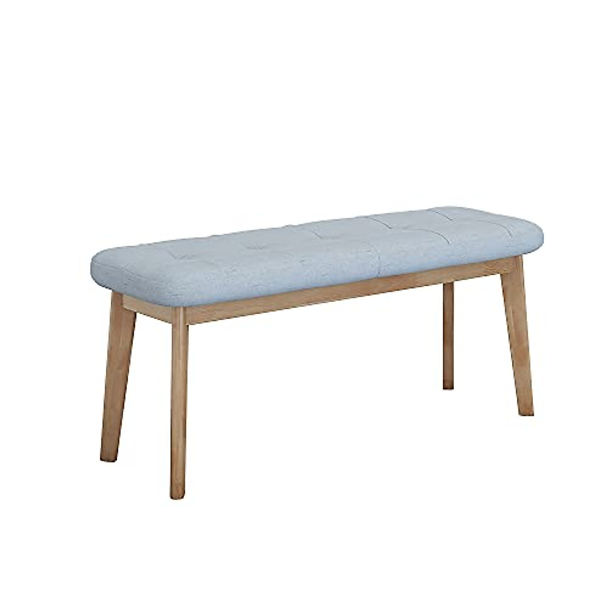 WoodShine Home Wood & Upholstered Bench for Kitchen, Dining Room, Living Room, Entryway, (Natural, 39.4inches)