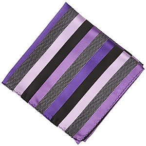 Stacy Adams Men's Microfiber Stripped Tie Set, Purple, One Size