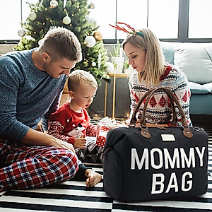 Sucipi Diaper Tote Bag,Hospital Bag,Mommy Bag for Hospital,Large Capacity Waterproof Multifunctional hospital bags for labor and delivery Baby Tote Bag for Baby Care (Black)