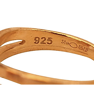 Handmade Gold V-Shape Band Adjustable Toe Ring, Yellow Gold Plated over Sterling Silver, Double Chevron Classic Dainty Open Toe, Pinky or Knuckle Rings for Women, By MiYa Jewelry